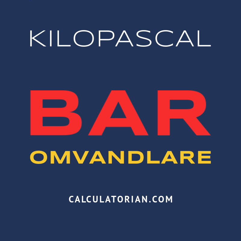 Konvertera Fr n Kilopascal Till Bar